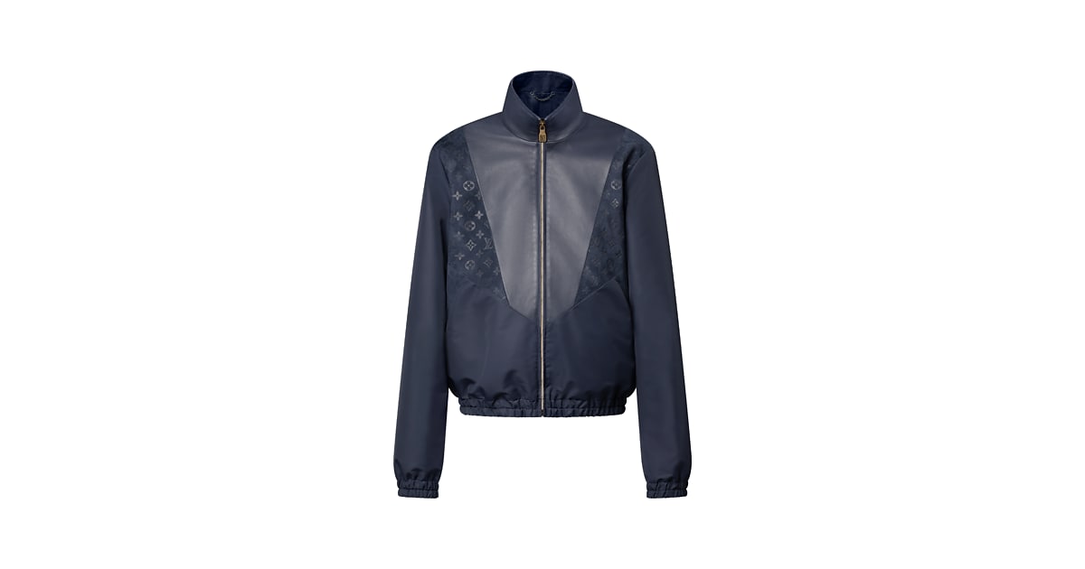 Leather Mix Track Top - Luxury High-End Ready-to-Wear - 1AJB73 Blue ...