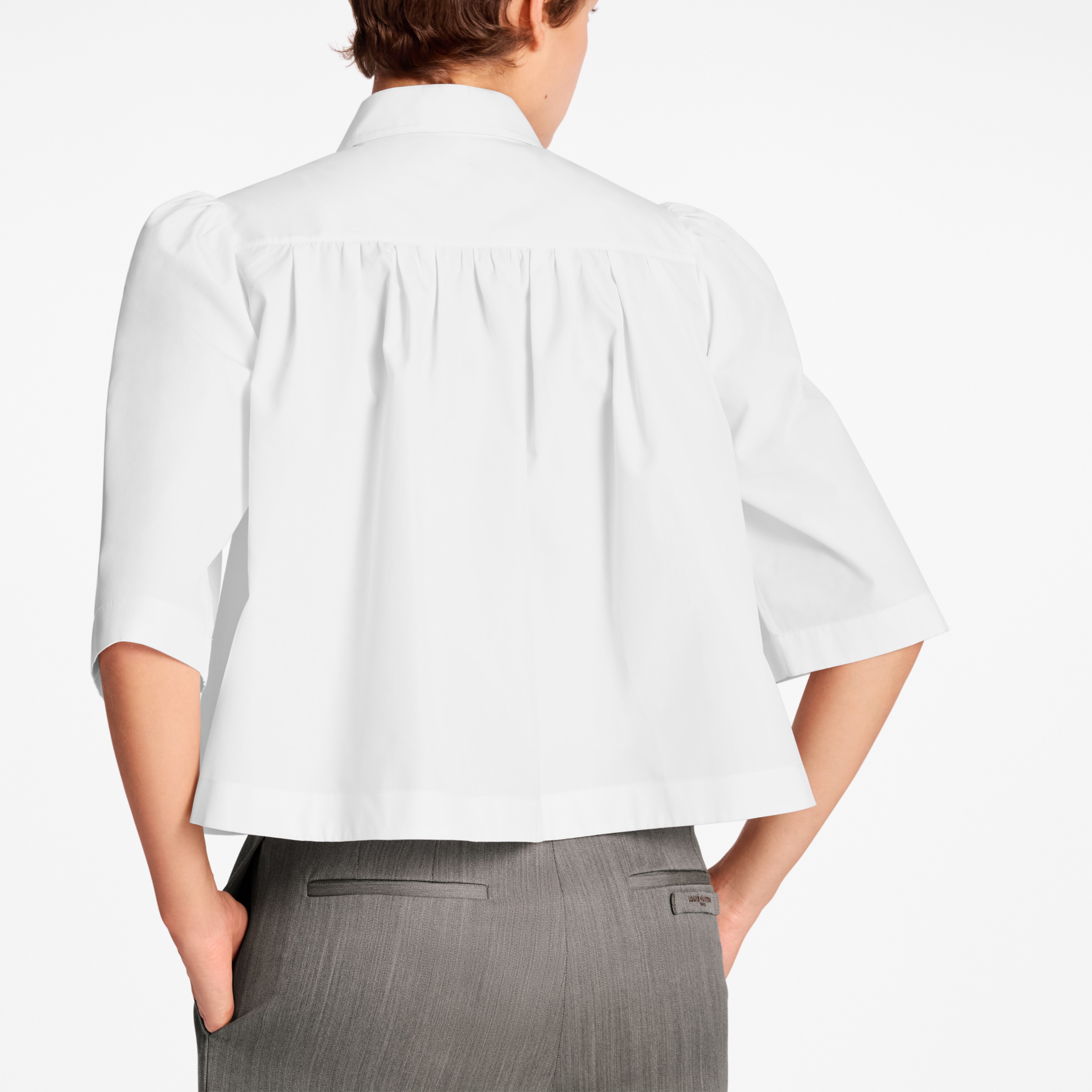 Cropped Flap Pocket Shirt - Luxury Ready to Wear - 1AJFJT White | LOUIS ...