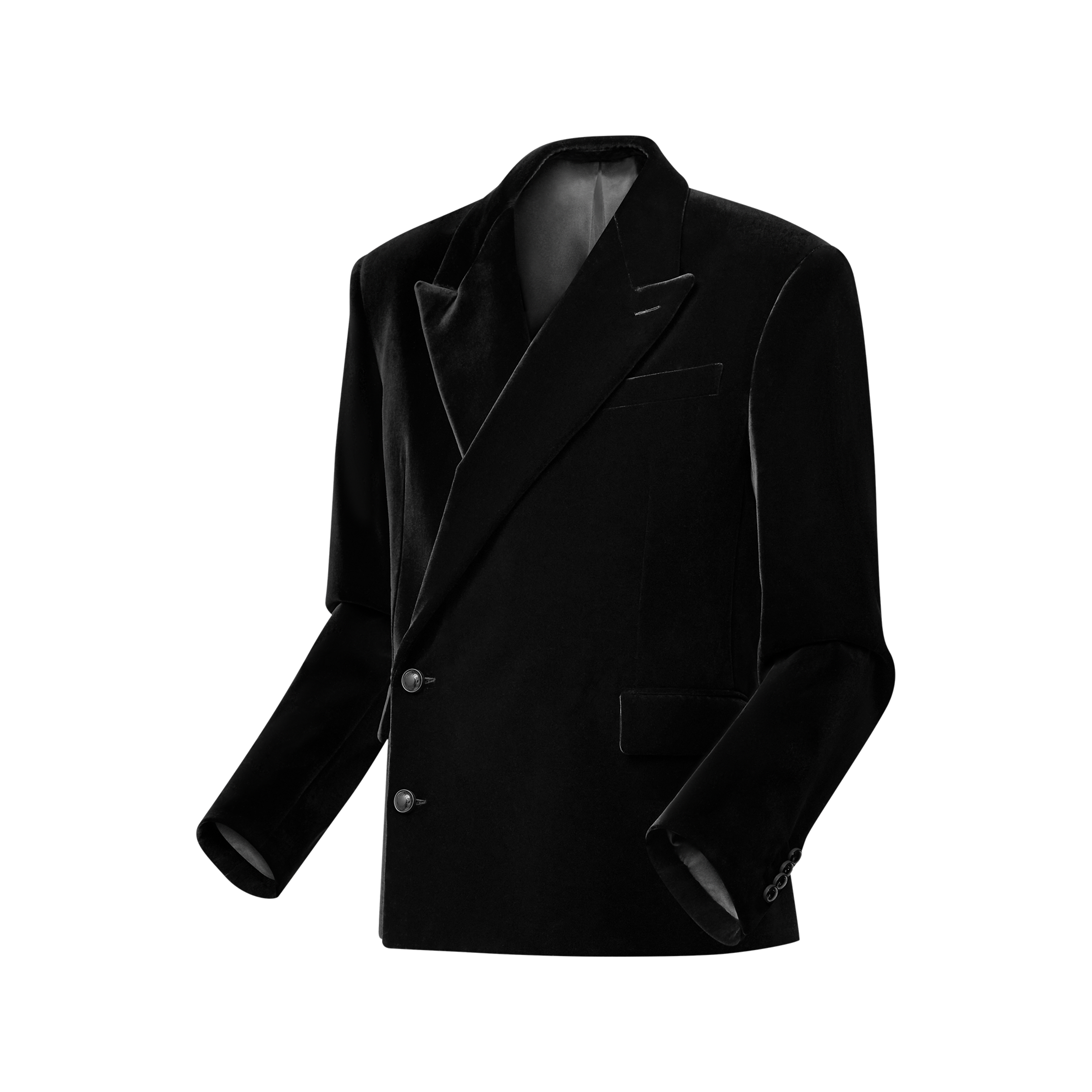 Double-Breasted Velvet Jacket - Luxury Ready to Wear - 1AHBO5 Black ...