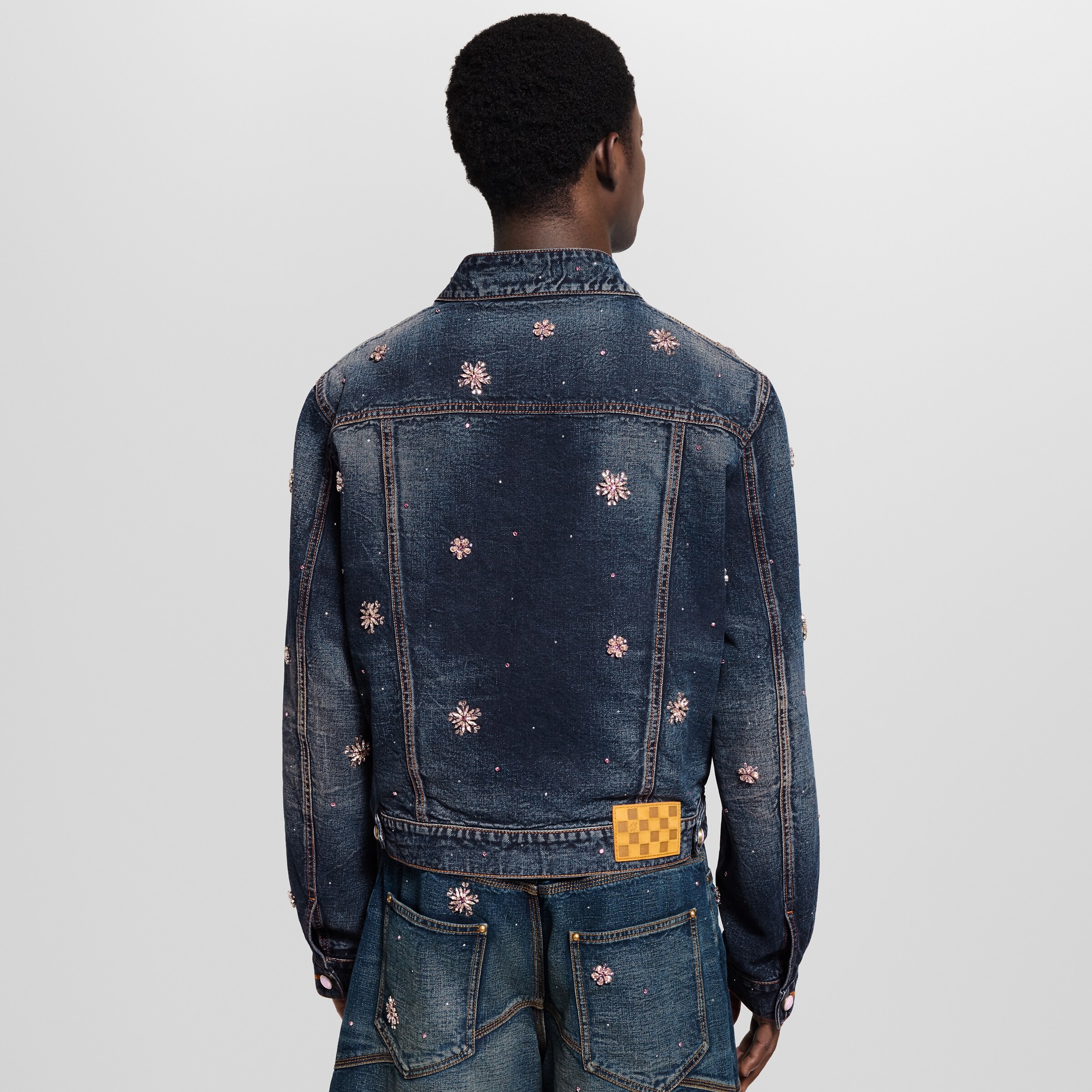 Embroidered Denim Kimono Jacket - Luxury Ready to Wear - 1AILLW Blue ...