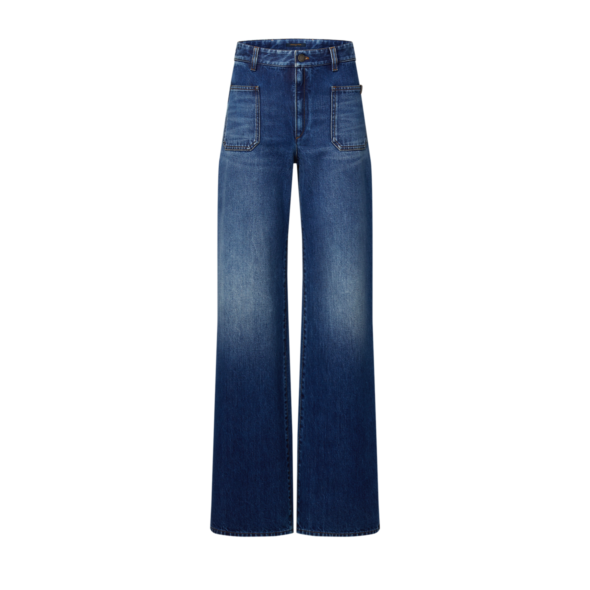 Flared Patch Pocket Jeans - Luxury Ready to Wear - 1AJGBP Blue | LOUIS ...