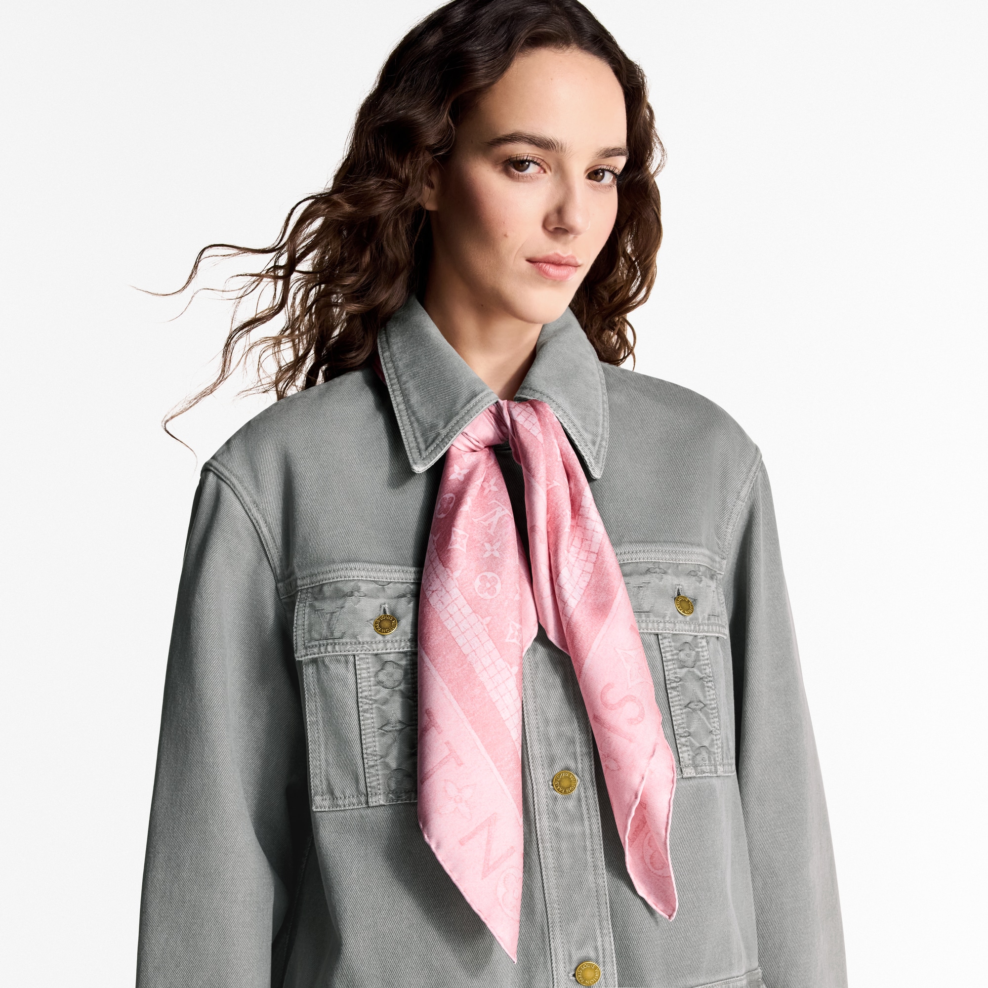 Monogram Infinity Denim 90方巾 . - 名牌飾品配件 - M96267 粉紅色 | LOUIS VUITTON 香港