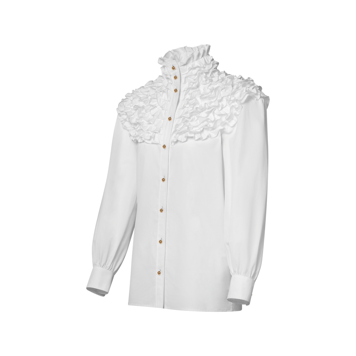 Ruffle Neck Shirt - Luxury Ready to Wear - 1AIQOI White | LOUIS VUITTON ...