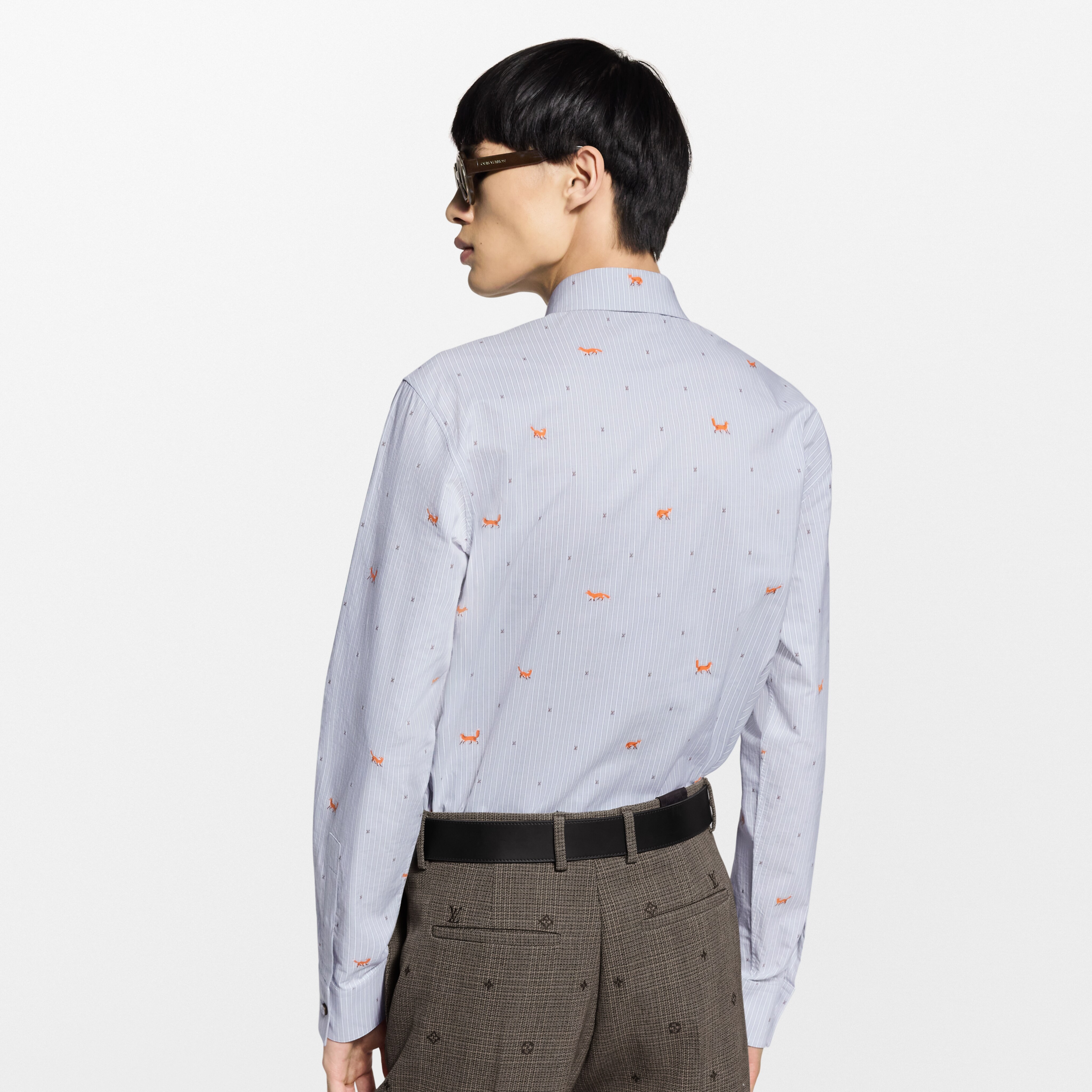 Striped Fil Coupe Shirt - Luxury Ready to Wear - 1AJC99 Grey | LOUIS ...